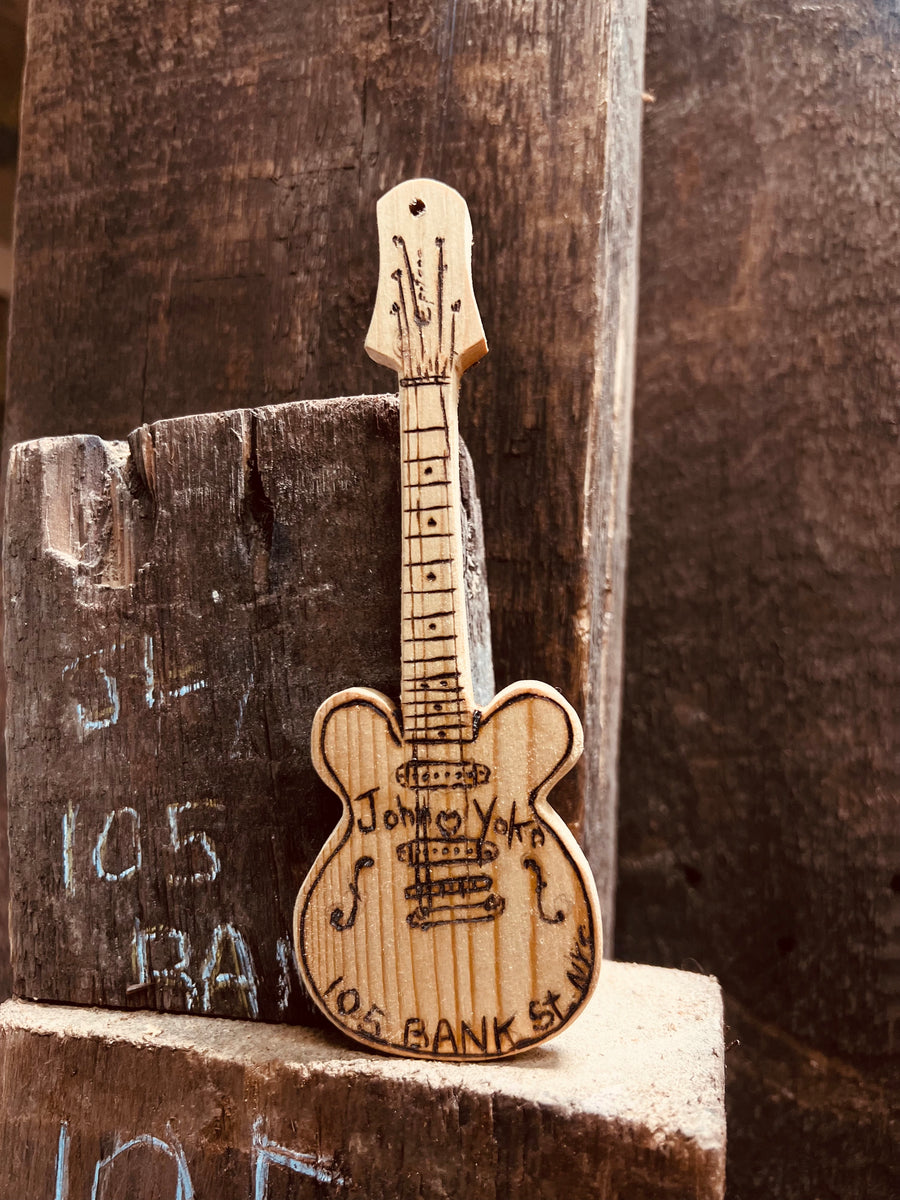 John Lennon & Yoko Ono 105 Bank St. Mini Handmade Guitar *Made To Orde ...